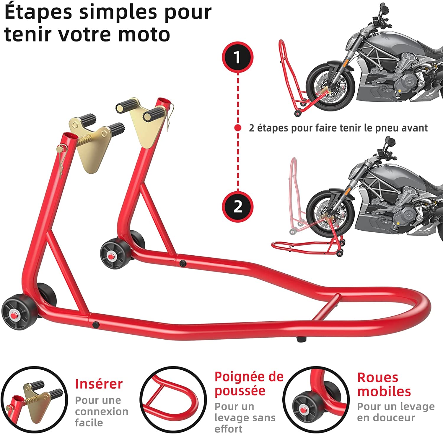 Béquille De Moto Roue Avant Sur Roulettes Avec Bras Réglables à Prix ...