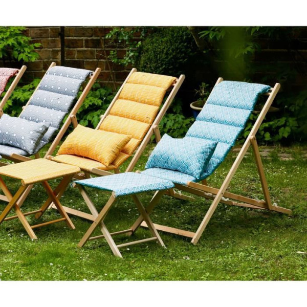 Transat Jardin Prive Chilienne Matelassée Danemark Blue Structure En ...