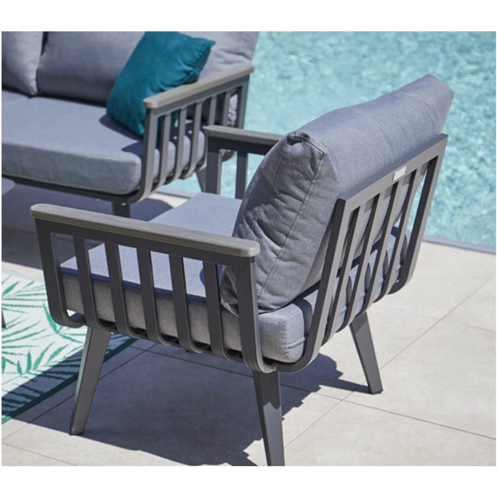 Salon De Jardin Table Basse 2 Fauteuils Canap 2 Places Gris