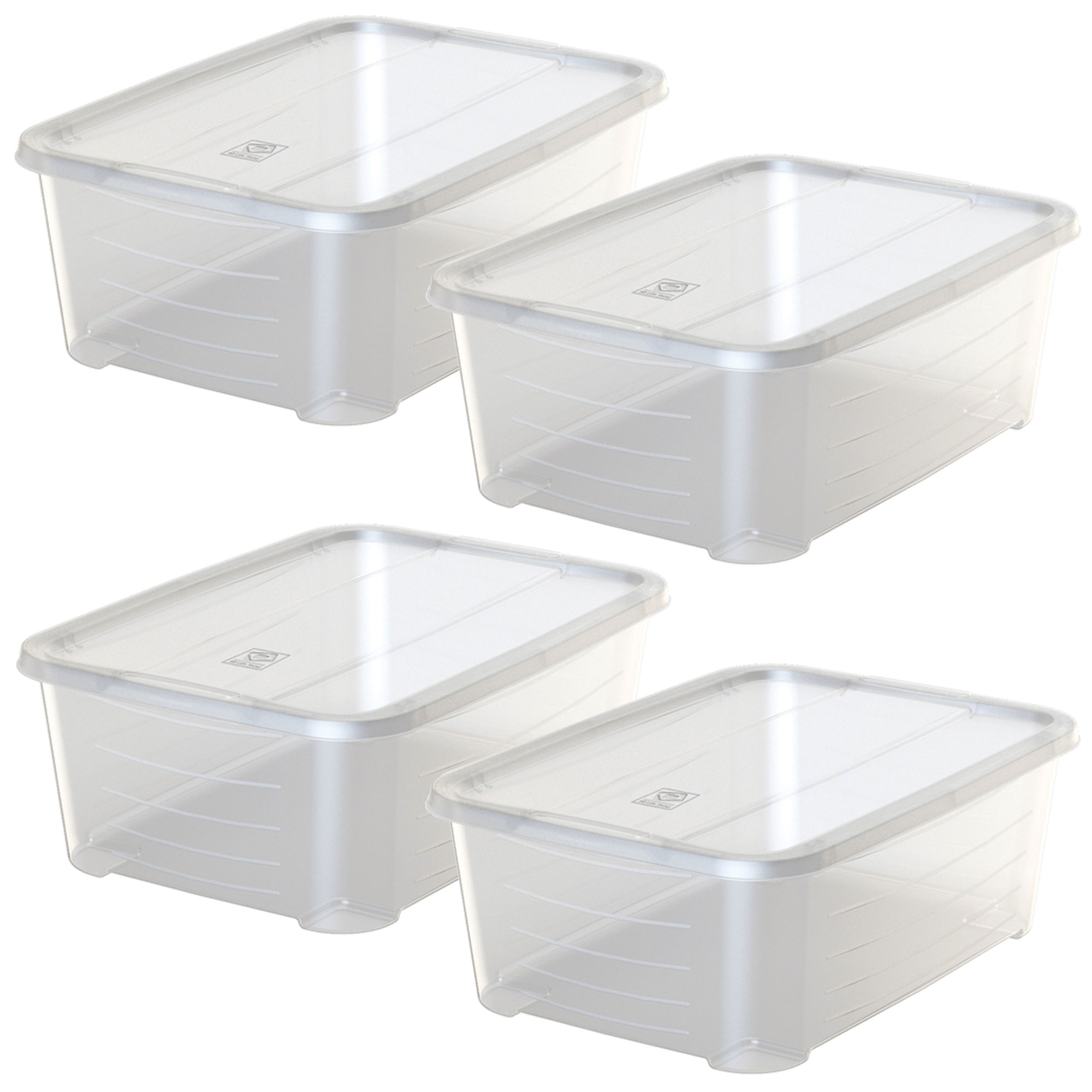 4x Boîte En Plastique Avec Couvercle 11l 39,5x28x14 à Prix Carrefour