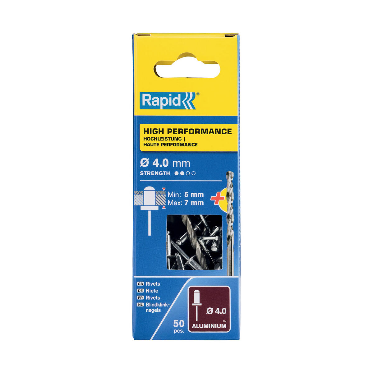 Rivets Rapid 5001459 Mèche Ø 4 X 10 Mm Aluminium (50 Unités) à Prix ...