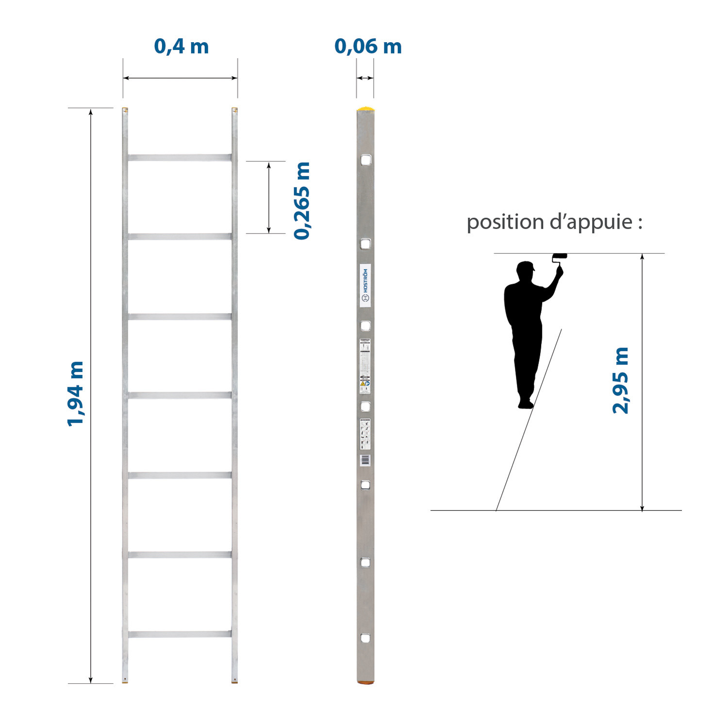 Echelle Simple Stablepro 7 Marches En Aluminium, Légère Et Durable ...