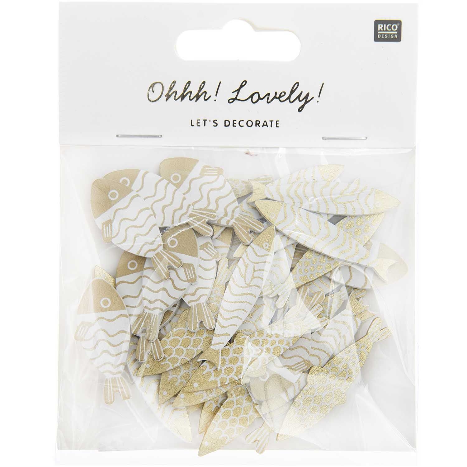 36 Confettis En Bois - Poissons - Doré à Prix Carrefour