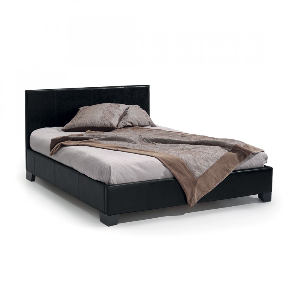 Lit Double Design Coloris Noir Pour Adulte Collection Roma, 140x200 Cm ...