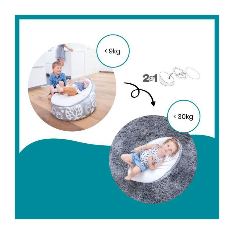 Babymoov Doomoo Nid - Transat Bébé - Pouf Evolutif & Multifonctions Des ...