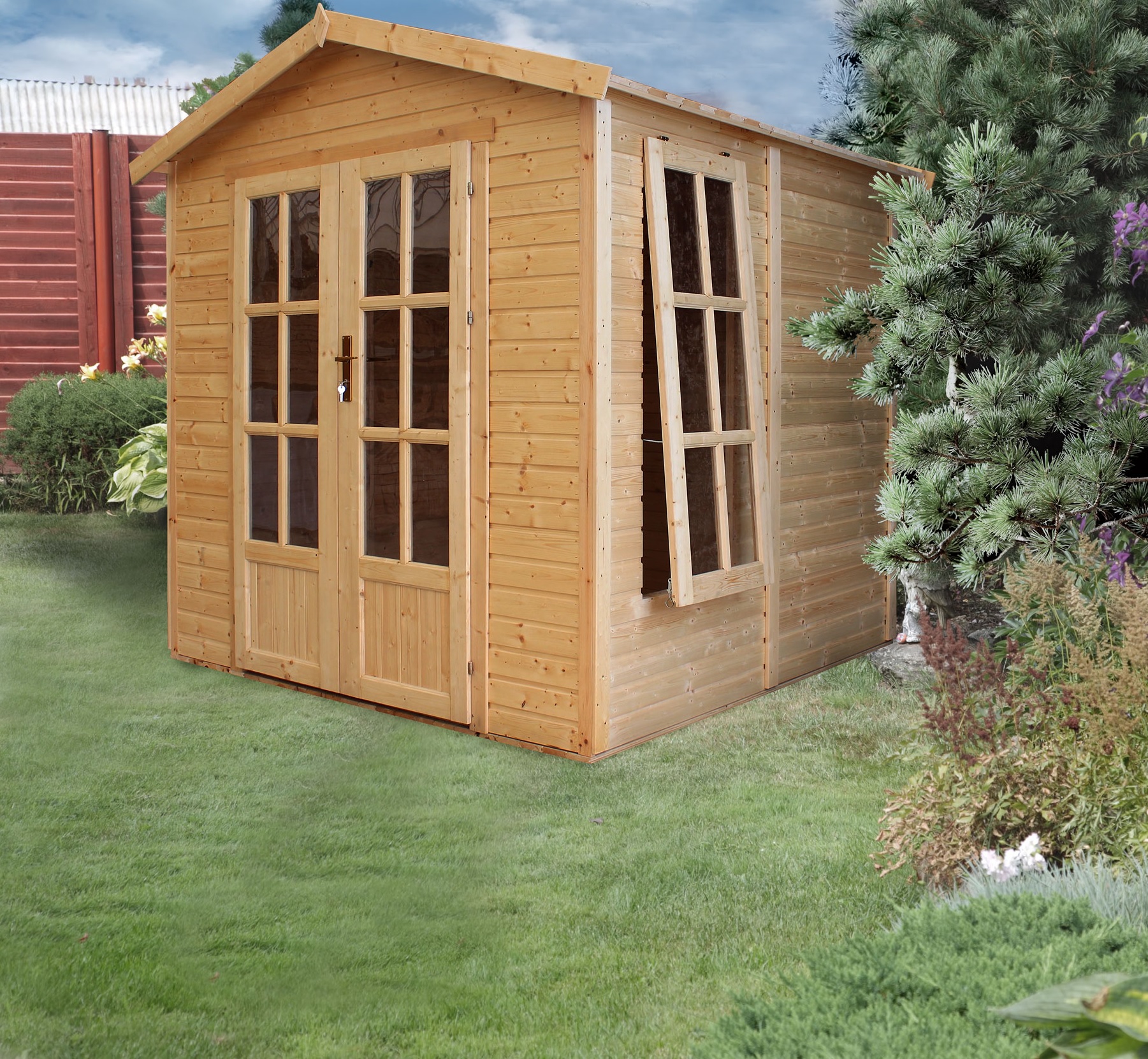 Abri De Jardin En Bois 4 M2 - L233xp222xh233cm -Avec Sol, Avec Des ...